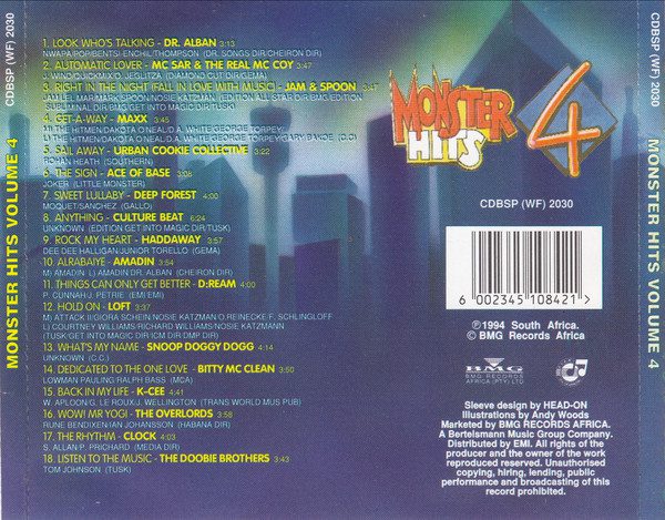 Monster Hits Volume 4 (1994, CD) - Pre-owned Books, Music & DVD